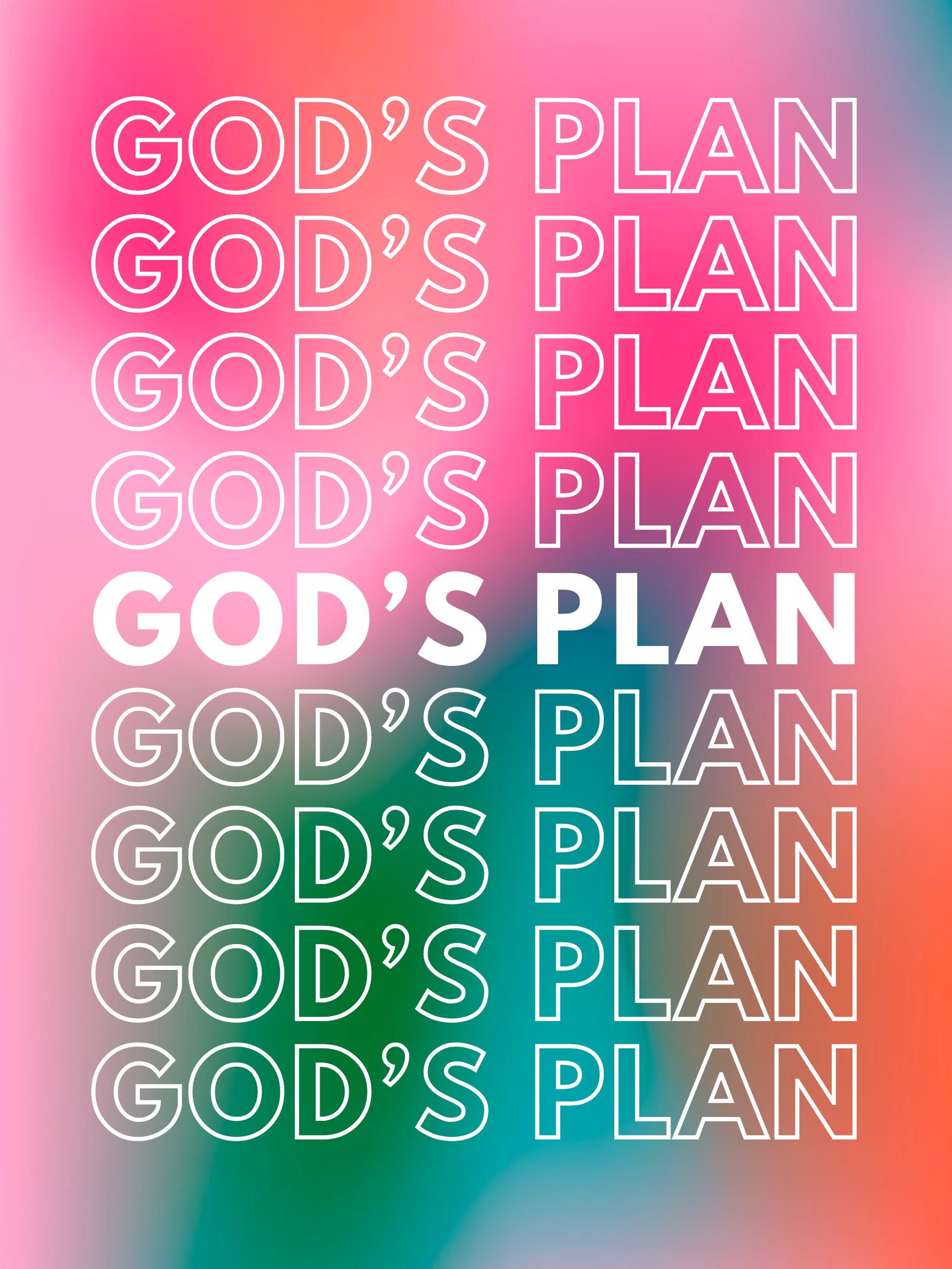 GODS PLAN Wall Art Poster colorful Multi color - Etsy