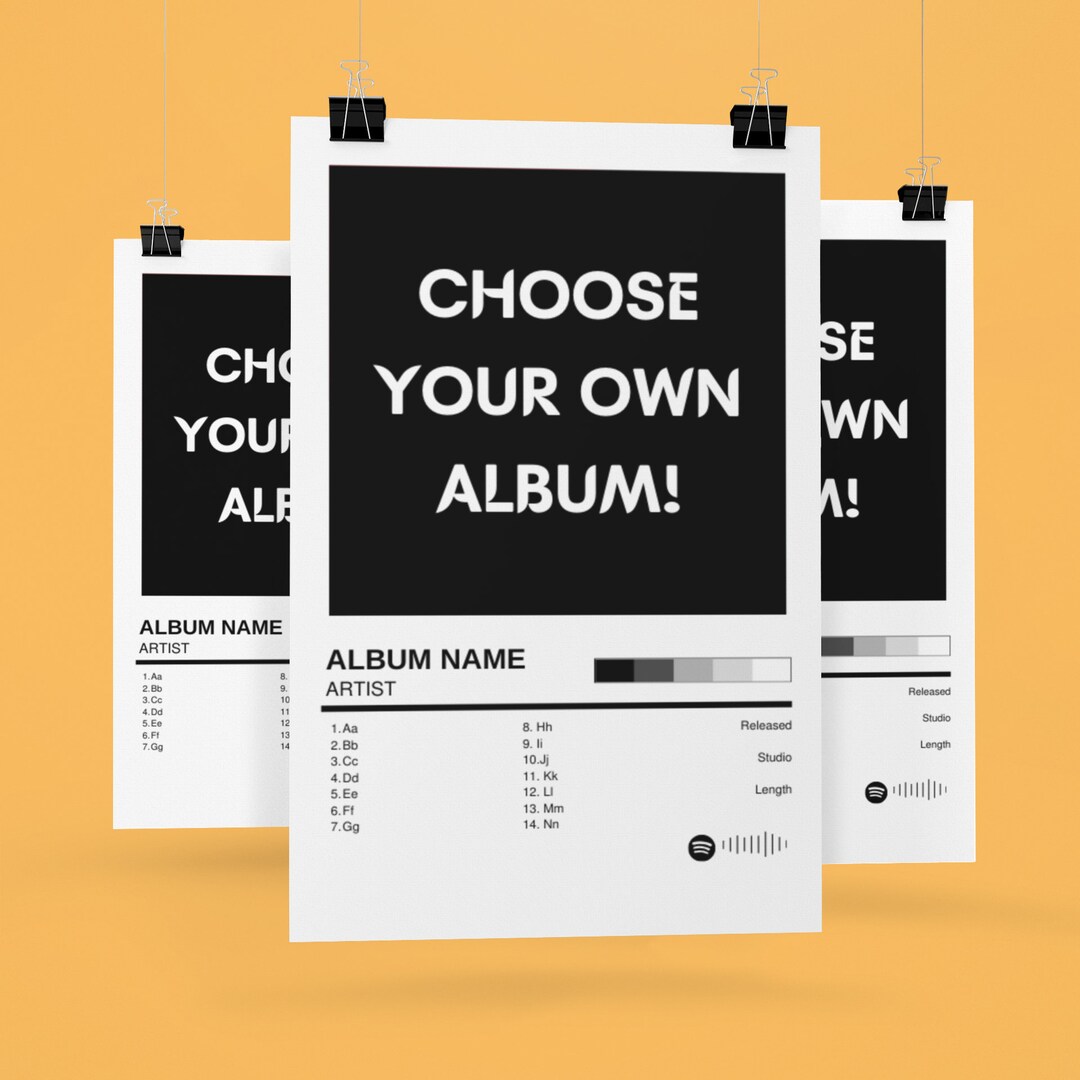 Choose Your Own Album Poster, Custom Album Poster, Music Gift Ideas ...