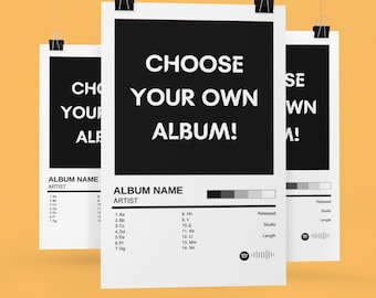Choose Your Own Album Poster, Custom Album Poster, Music Gift Ideas ...