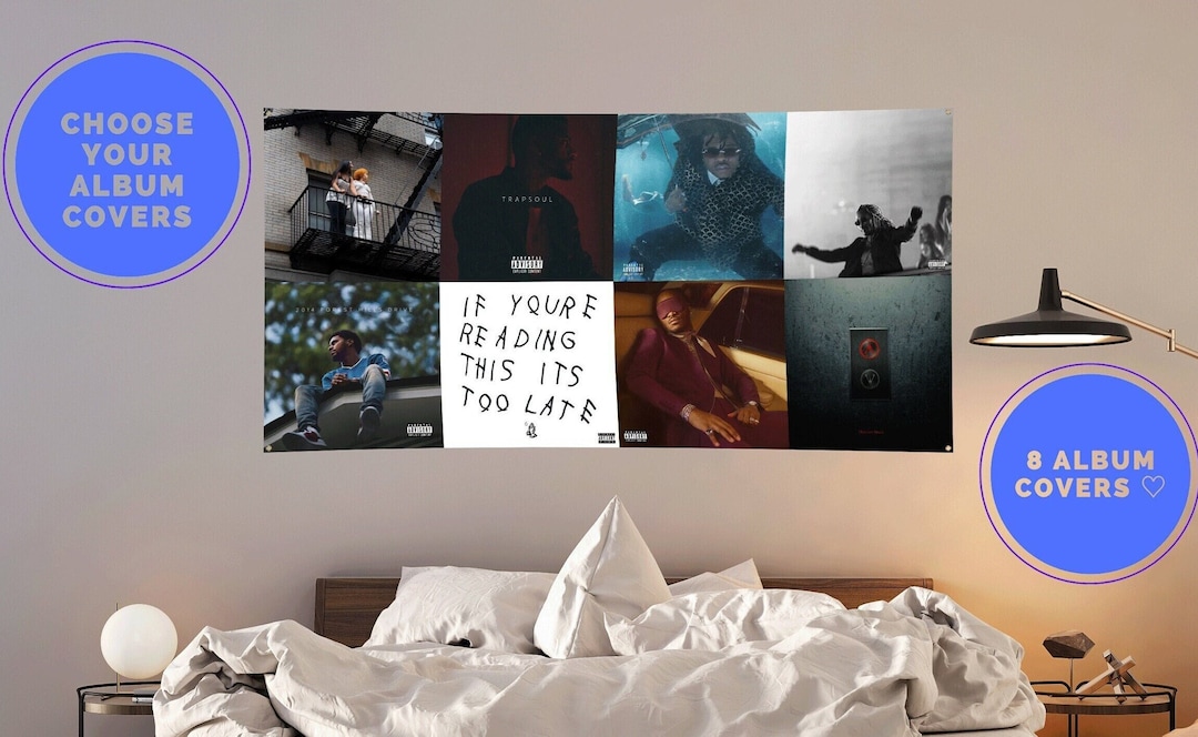 CUSTOM 8 Album Cover 2 X 4 Collage Tapestry MULTIPLE SIZES / Dorm Music ...