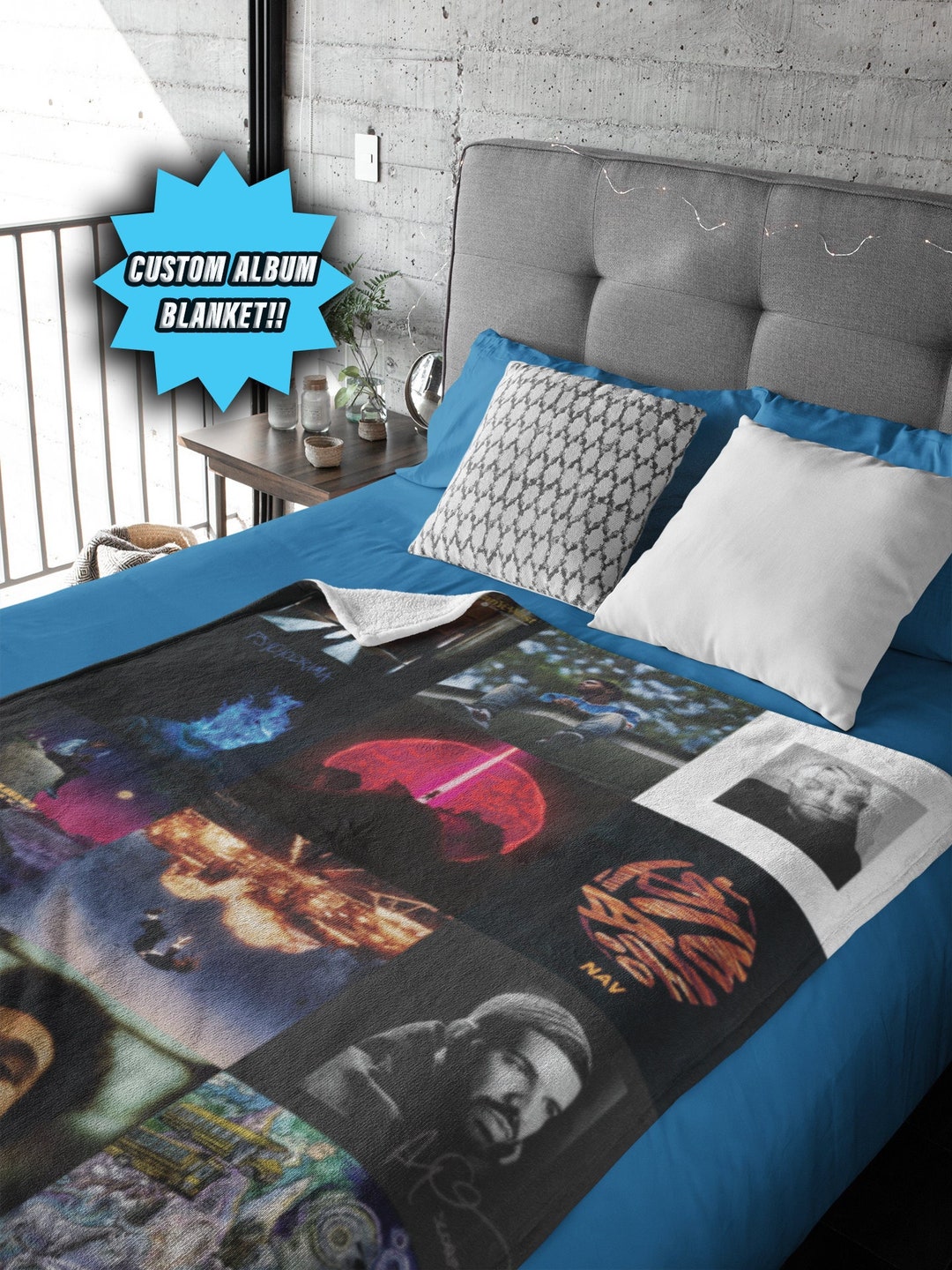 Custom Album Cover Fleece Throw Blanket / Personalized Music Blankets ...