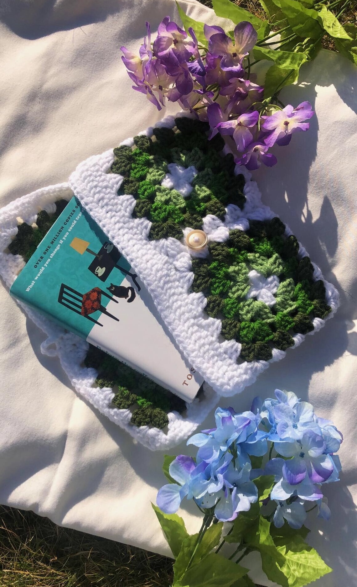 Granny Square Crochet Book Cover - Etsy