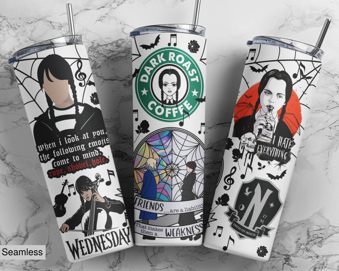 Wednesday 20oz Wrap, Addams Family Design, Sublimation Wrap, Wednesday ...