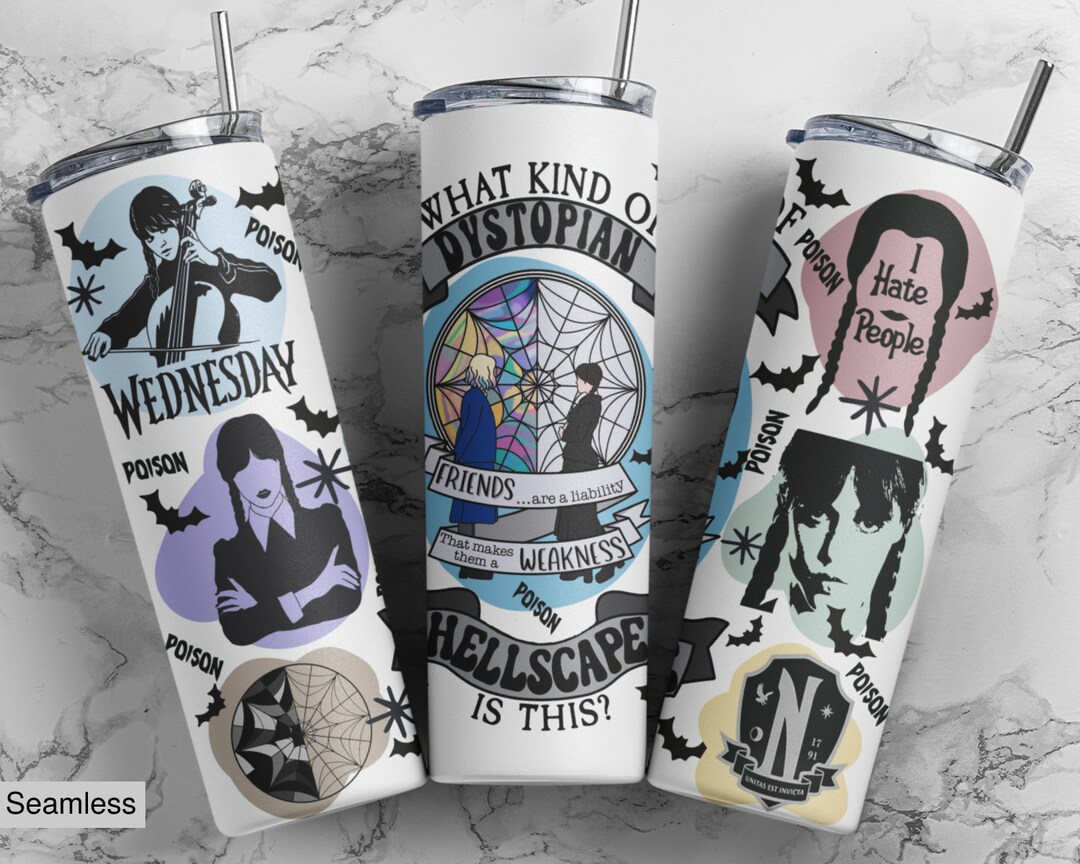 Wednesday 20oz Wrap, Addams Family Design, Sublimation Wrap, Wednesday ...