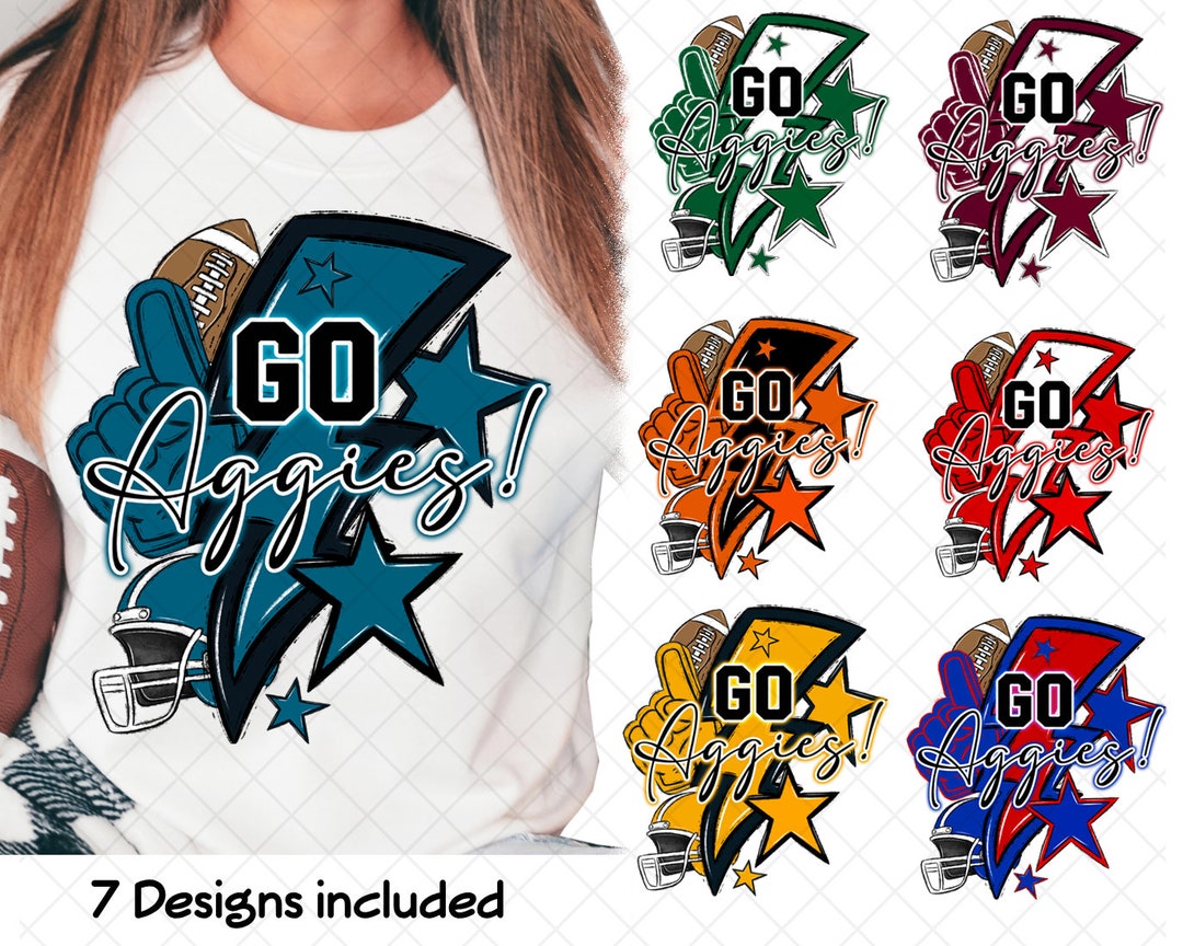 7 Designs Go Aggies Football Sublimation Design PNG / Tshirt Mugs ...