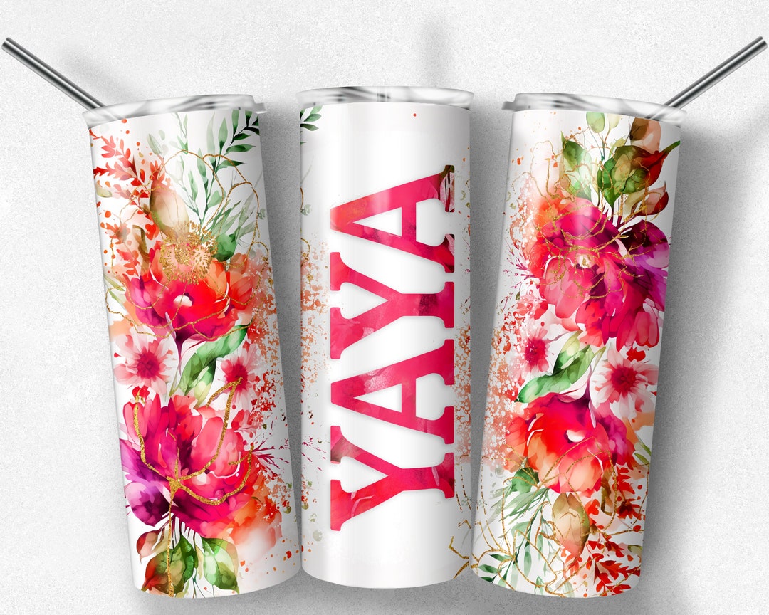 YAYA Tumbler Wrap Sublimation Designs Download Daisy Floral - Etsy