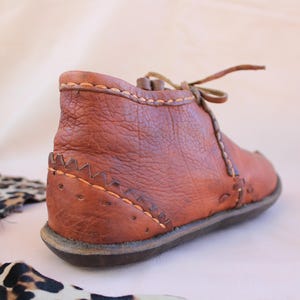 Natural Brick Color Medieval Leather Ankle Boots - Handmade Leather ...