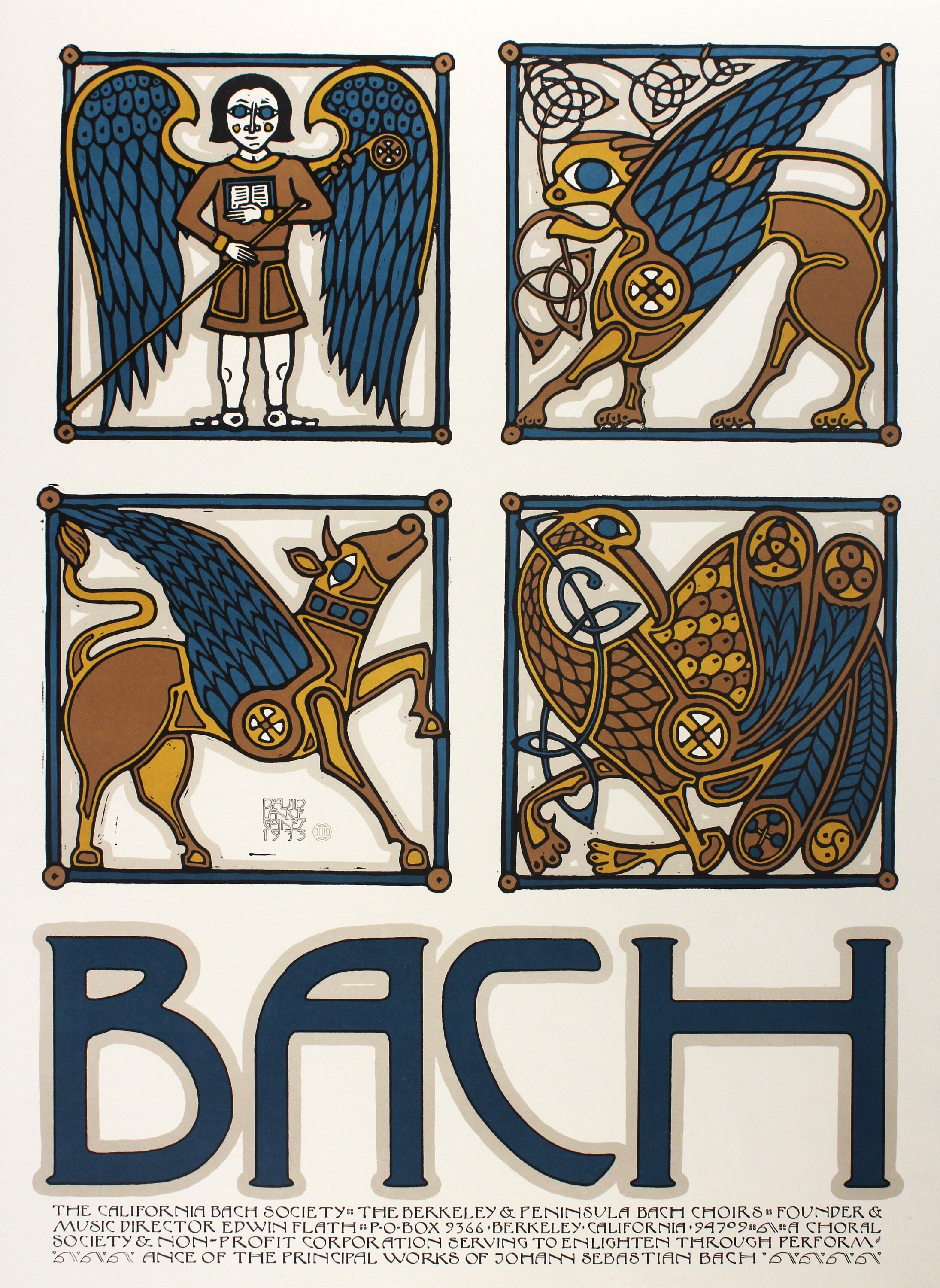 Original David Lance Goines Bach Poster, 26, 2nd Printing of the 2nd ...