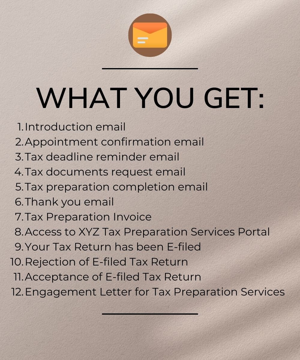Standard Email Templates for Tax Preparers - Etsy