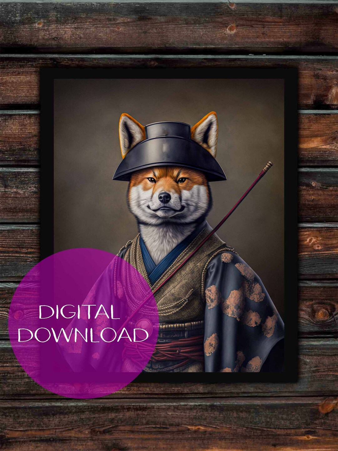 Shiba Inu Samurai, Shiba Warrior, Warrior Clothes, Printable Shiba Inu ...
