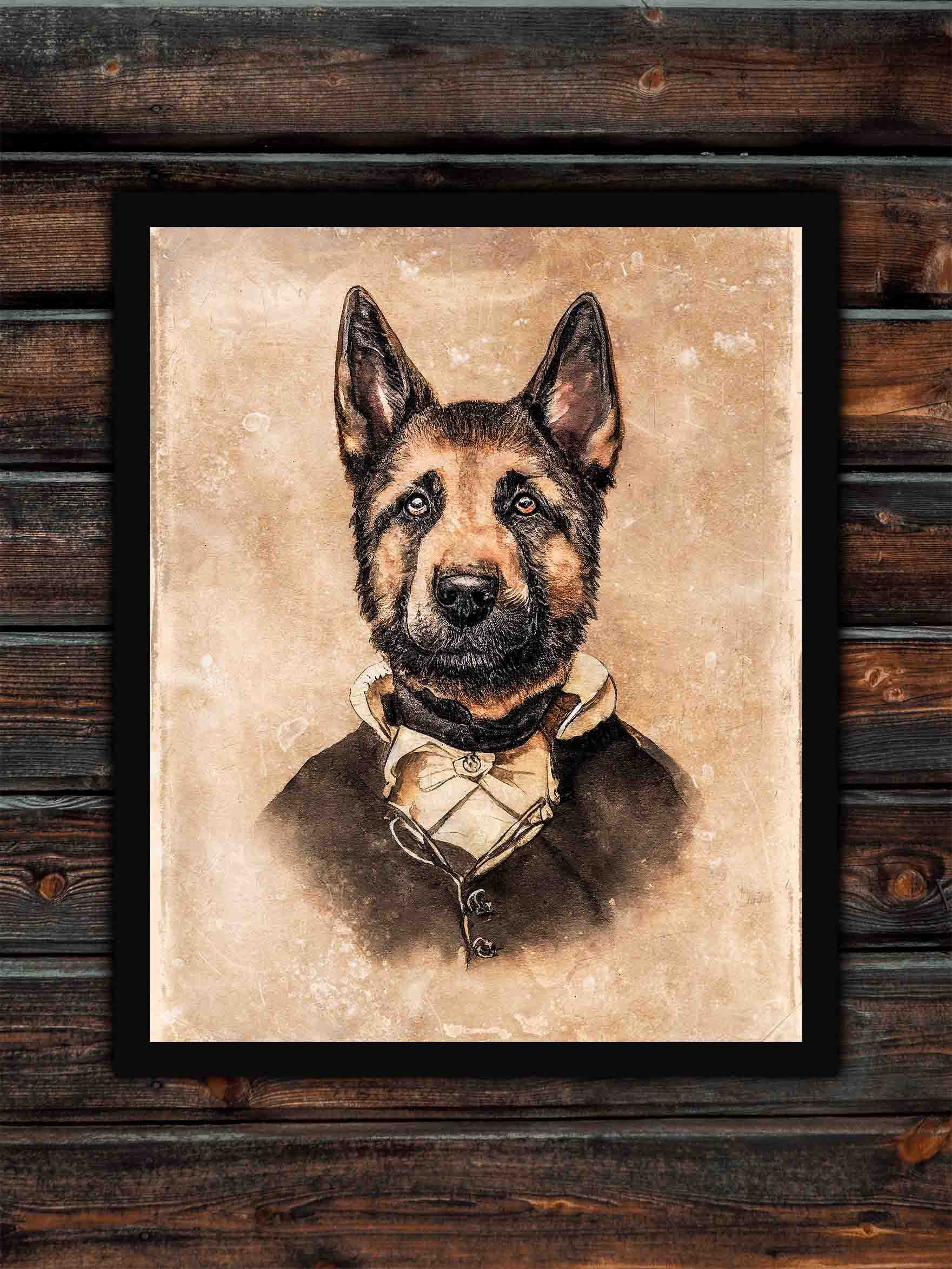 German Shepherd Printable Wall Art, Vintage Photo, Digital Download ...
