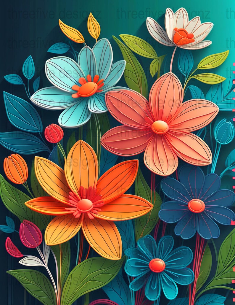 Adult Coloring Pages Flowers, Printable Floral Coloring Book, Stress ...