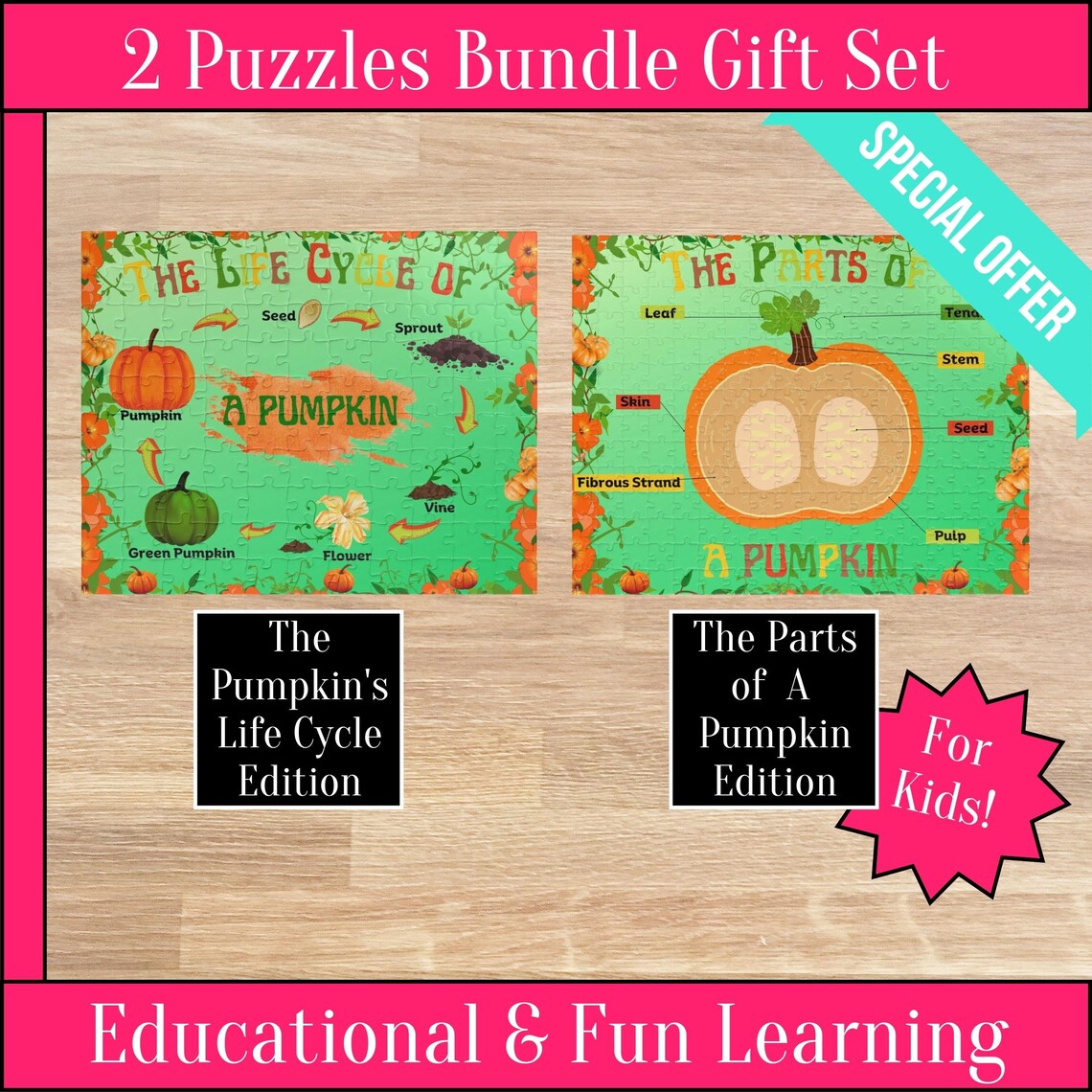Life Cycle Pumpkin Educational Jigsaw Puzzle Gift Set Game - Etsy