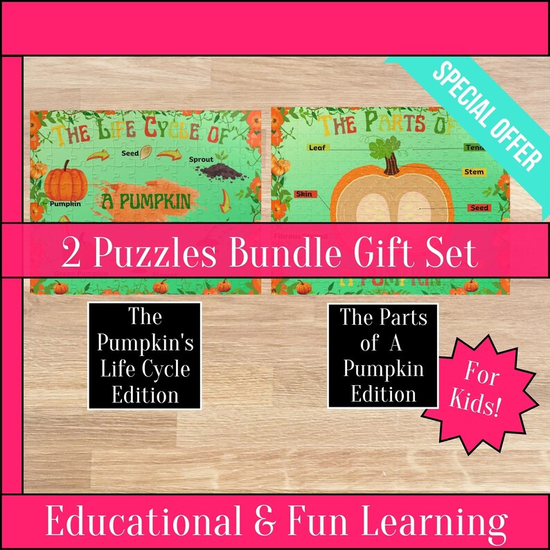 Life Cycle Pumpkin Educational Jigsaw Puzzle Gift Set Game - Etsy