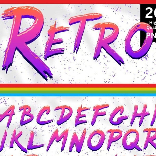 Neon Pink Glow Futuristic PNG 80s Retro Lamp Clipart Abc Alphabet Font ...
