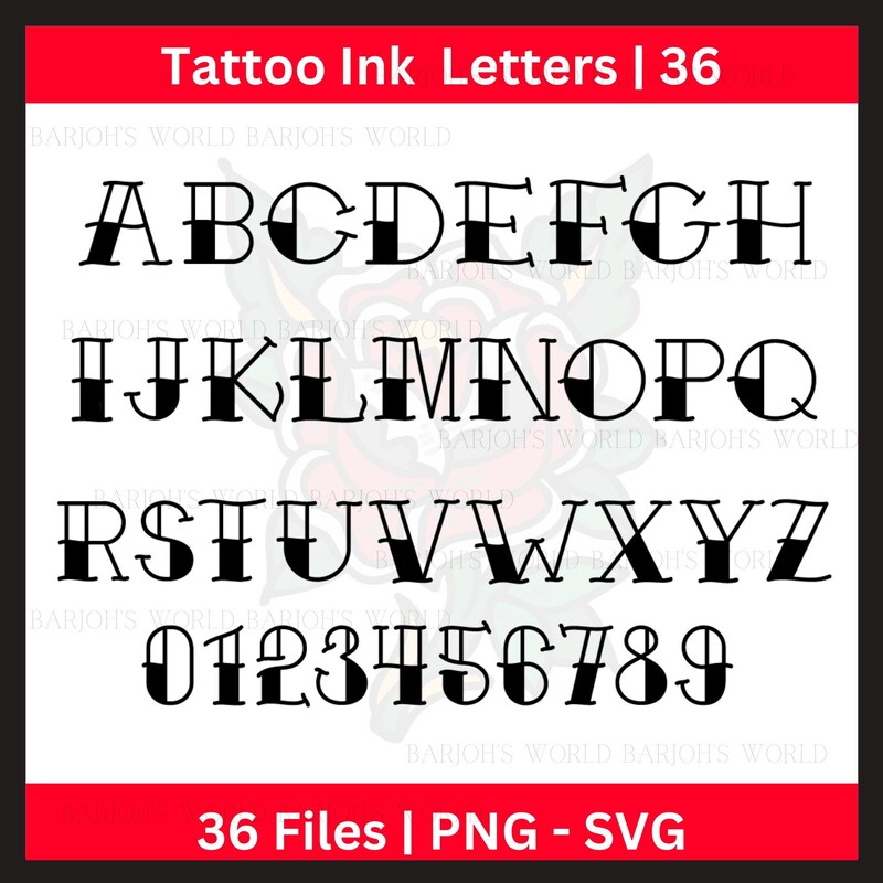Tattoo Fonts Alphabet - Etsy