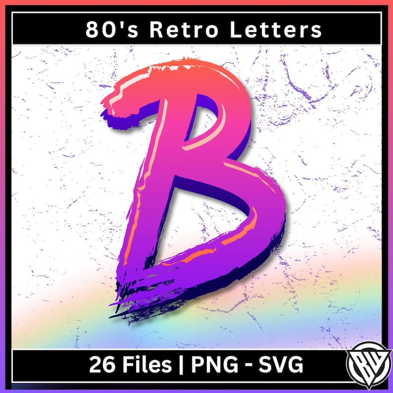 Retro Alphabet Letters PNG | Vintage Font Download | 80s 90s Theme ...