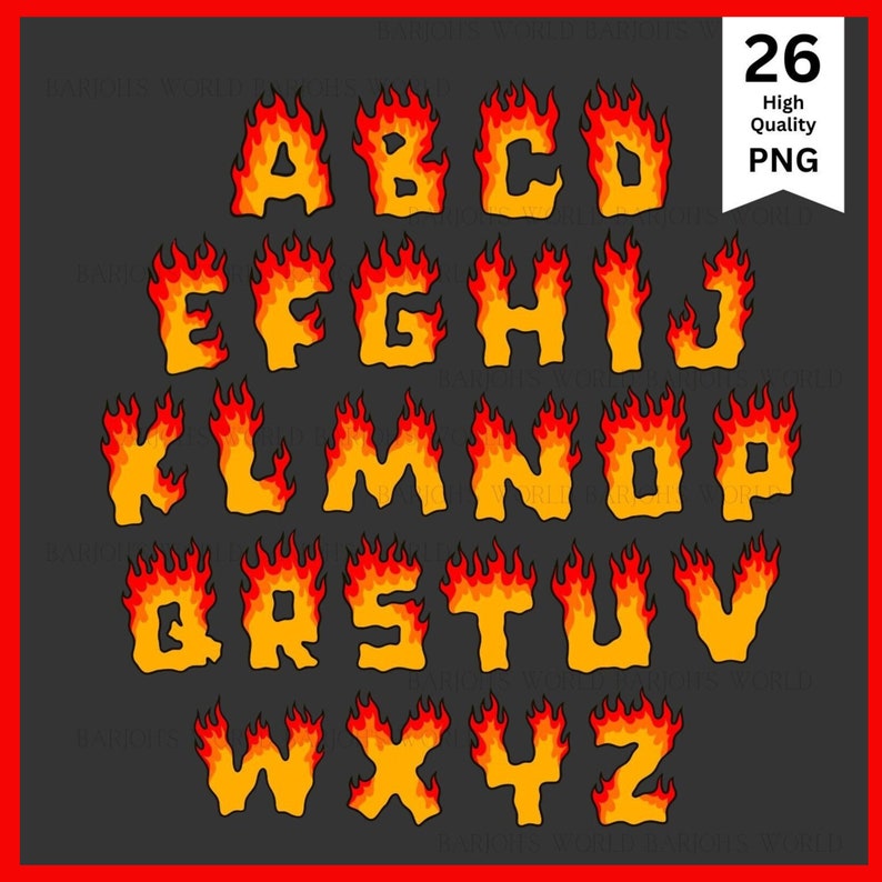 Hot Flame Font Letters Halloween Theme Fire Flame Png Letters Alphabet ...