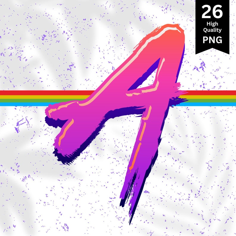 Retro Letters Vintage Font | Retro Theme | Png Letters | Alphabet ...