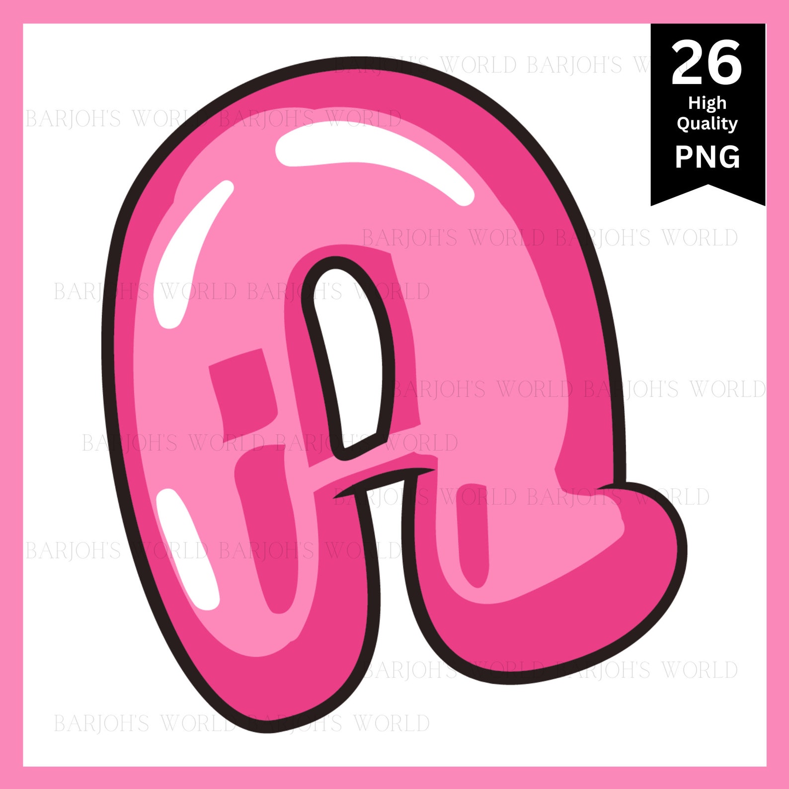 Pink Bubblegum Graffiti Svg Letters | SVG Files | Png Files | Alphabet ...