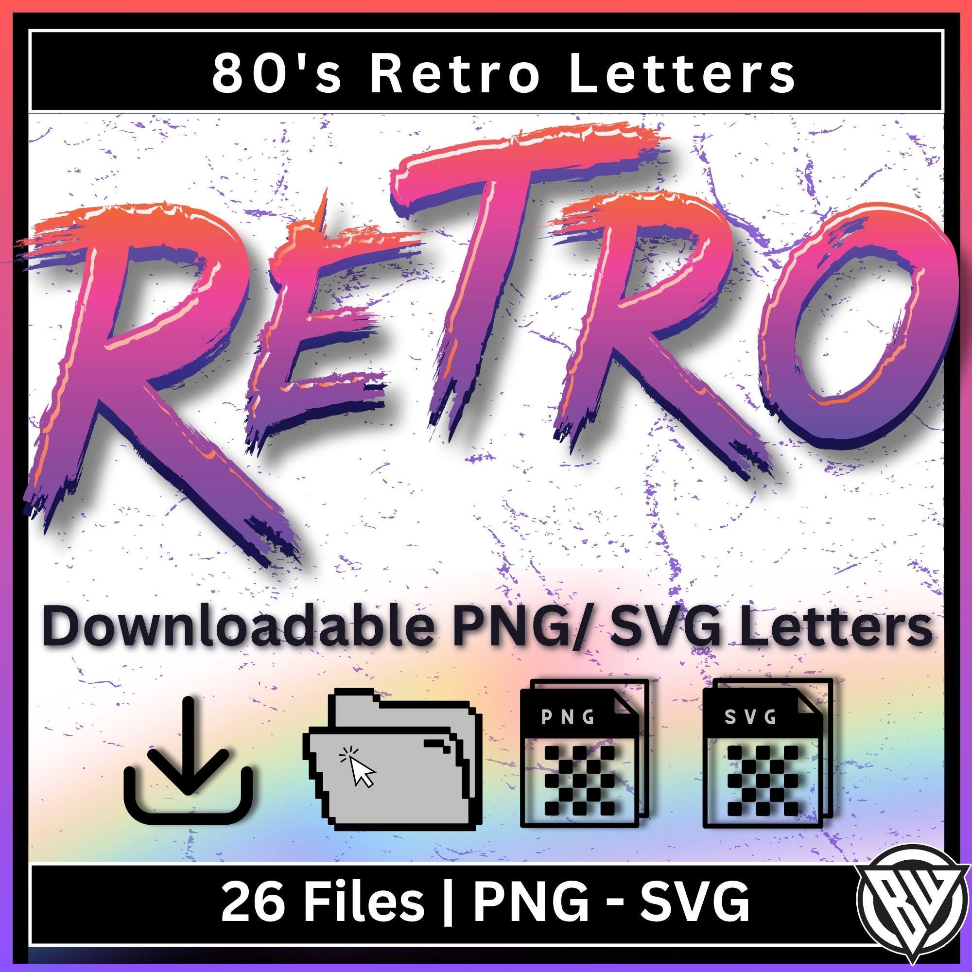 Retro Wave Alphabet: 80s-90s Font (PNG Letters) (digital Download) - Etsy