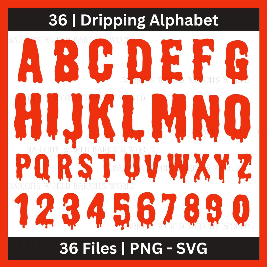 Bloody Slime Dripping Halloween Letters | Svg Letters | Slime Alphabet ...