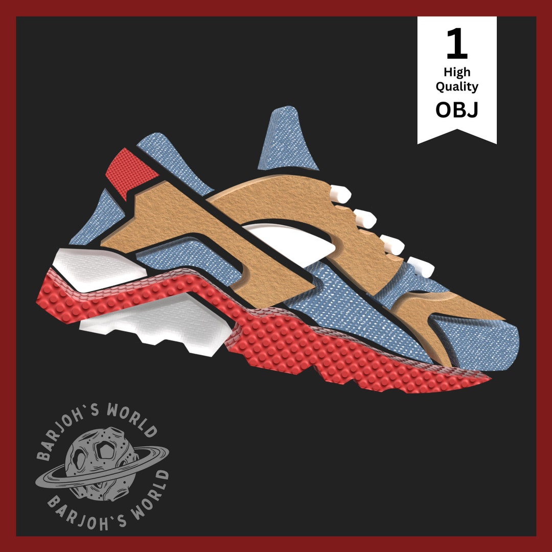 Procreate 3D OBJ High Quality Shoe Haurache Flat Model Downloadable ...