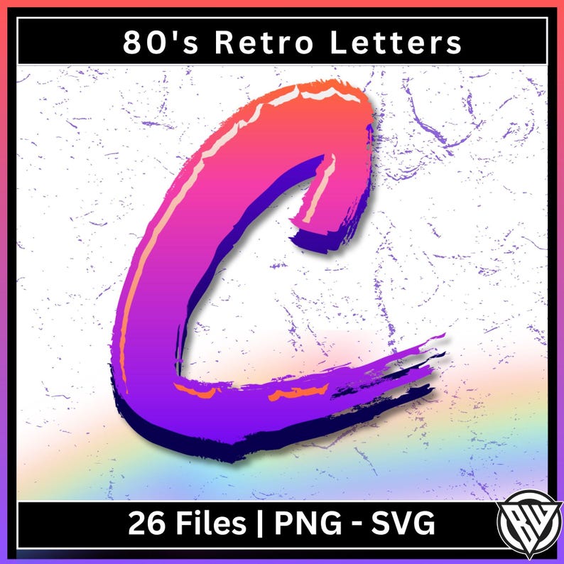 Retro Alphabet Letters PNG | Vintage Font Download | 80s 90s Theme ...