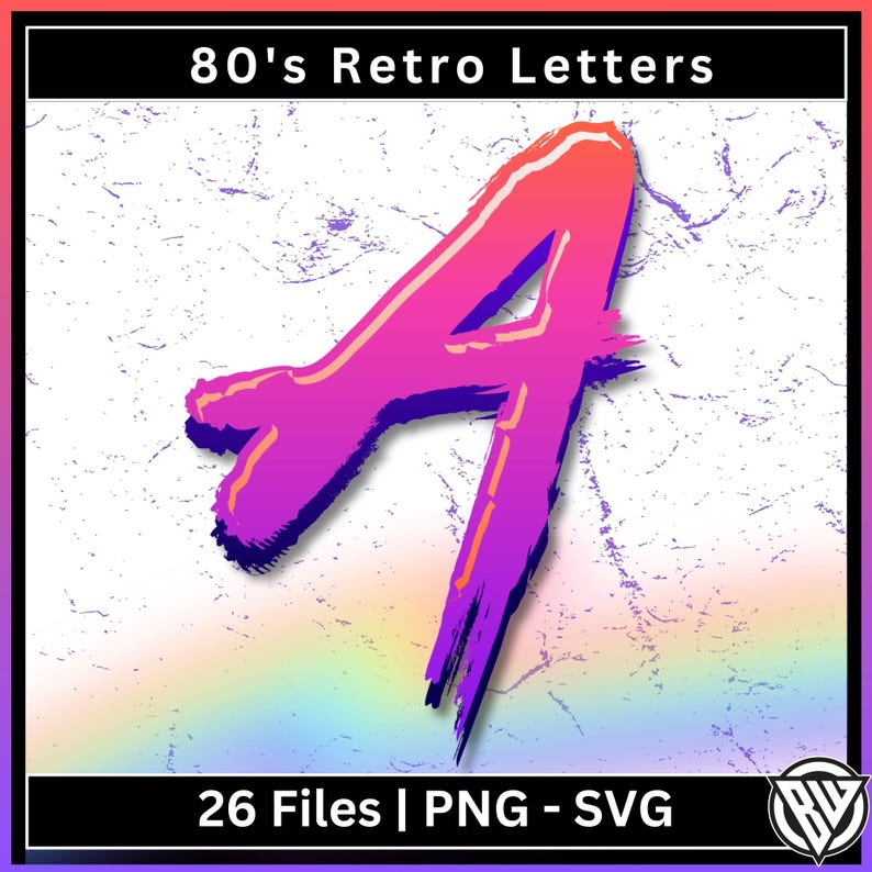 Retro Wave Alphabet: 80s-90s Font (PNG Letters) (digital Download) - Etsy
