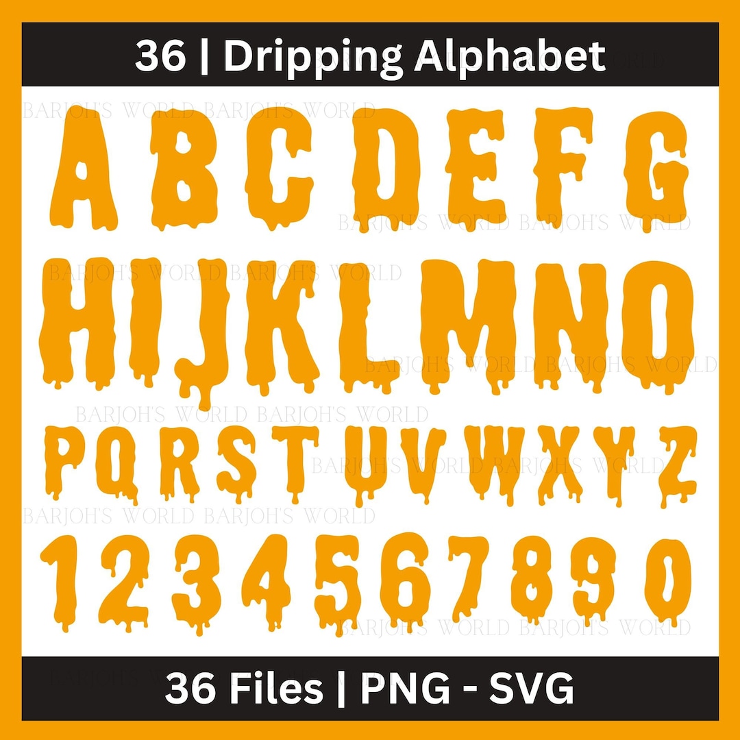 Spooky Drip Orange Halloween Svg Letters | Halloween Letters Svg ...