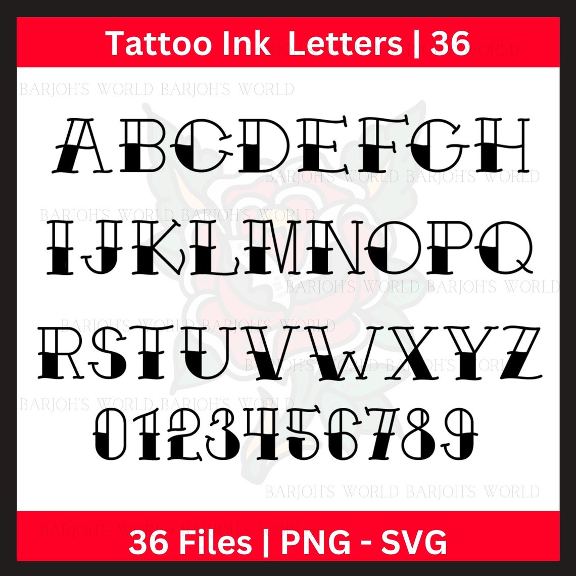 Tattoo Ink Font SVG: Bold Edgy Letters & Numbers (digital Download) - Etsy