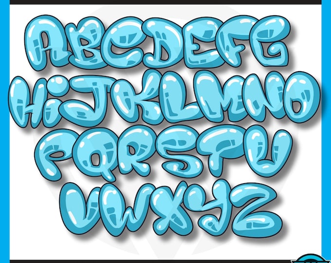 Royal Blue Bubble Buchstabe PNG Alphabet, Sublimation (Digitaler ...
