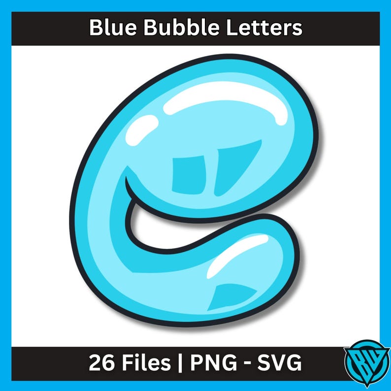 Blue Bubble Graffiti Alphabet: A-Z Letters, SVG PNG Files (digital ...