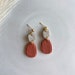 Handmade Polymer Clay Earrings Ribbed Texture Earrings Boho Gold and Terracotta Color Earrings ...
