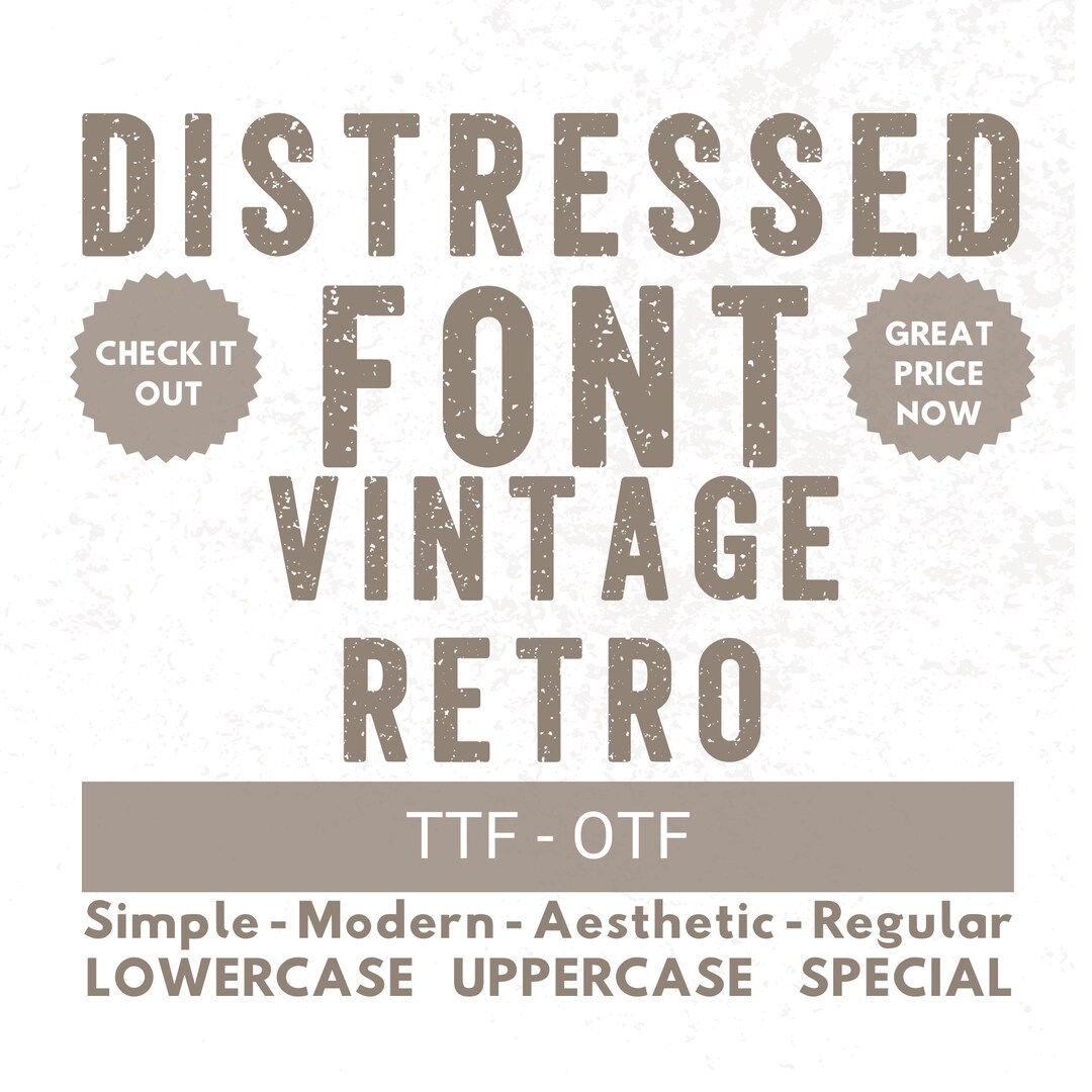 Vintage Retro Font Distressed Font Otf Ttf Letters Numbers Special ...
