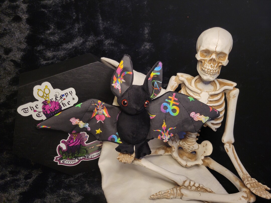 Rainbow Baphomet Plush Bat - Etsy