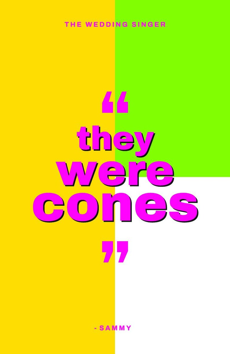 Wedding Singer Minimalistic Movie Poster | They Were Cones | Movie ...