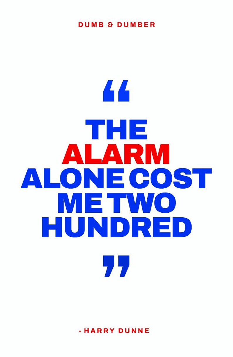 Dumb & Dumber Minimalistic Movie Poster | Movie Quote | Digital ...