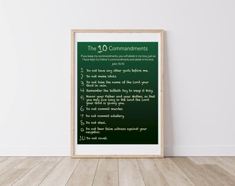 Ten Commandments Pink Ombré Artwork Christian Nursery Decor - Etsy