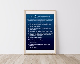 Ten Commandments Pink Ombré Artwork Christian Nursery Decor - Etsy