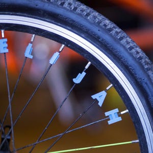 Bike Spoke Decoration Letters. 6 Letter Set. Fits on Bicycle Wheel ...