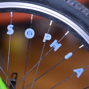 Bike Spoke Decoration Letters. 6 Letter Set. Fits on Bicycle Wheel ...