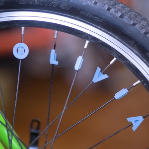 Bike Spoke Decoration Letters. 6 Letter Set. Fits on Bicycle Wheel ...