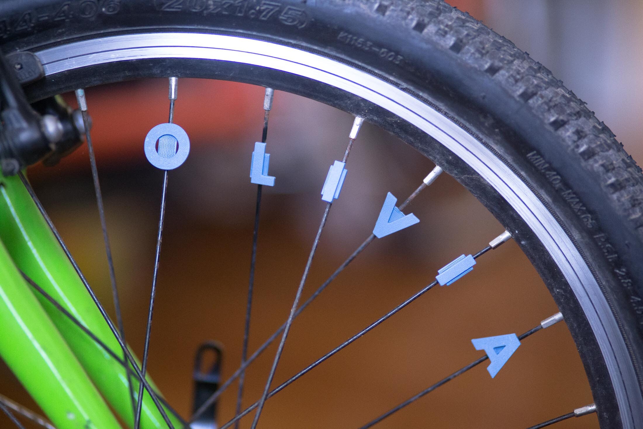 Bike Spoke Decoration Letters. 6 Letter Set. Fits on Bicycle Wheel ...