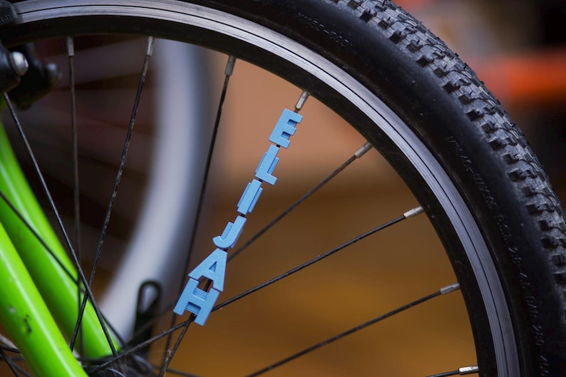 Bike Spoke Decoration Letters. 6 Letter Set. Fits on Bicycle Wheel ...