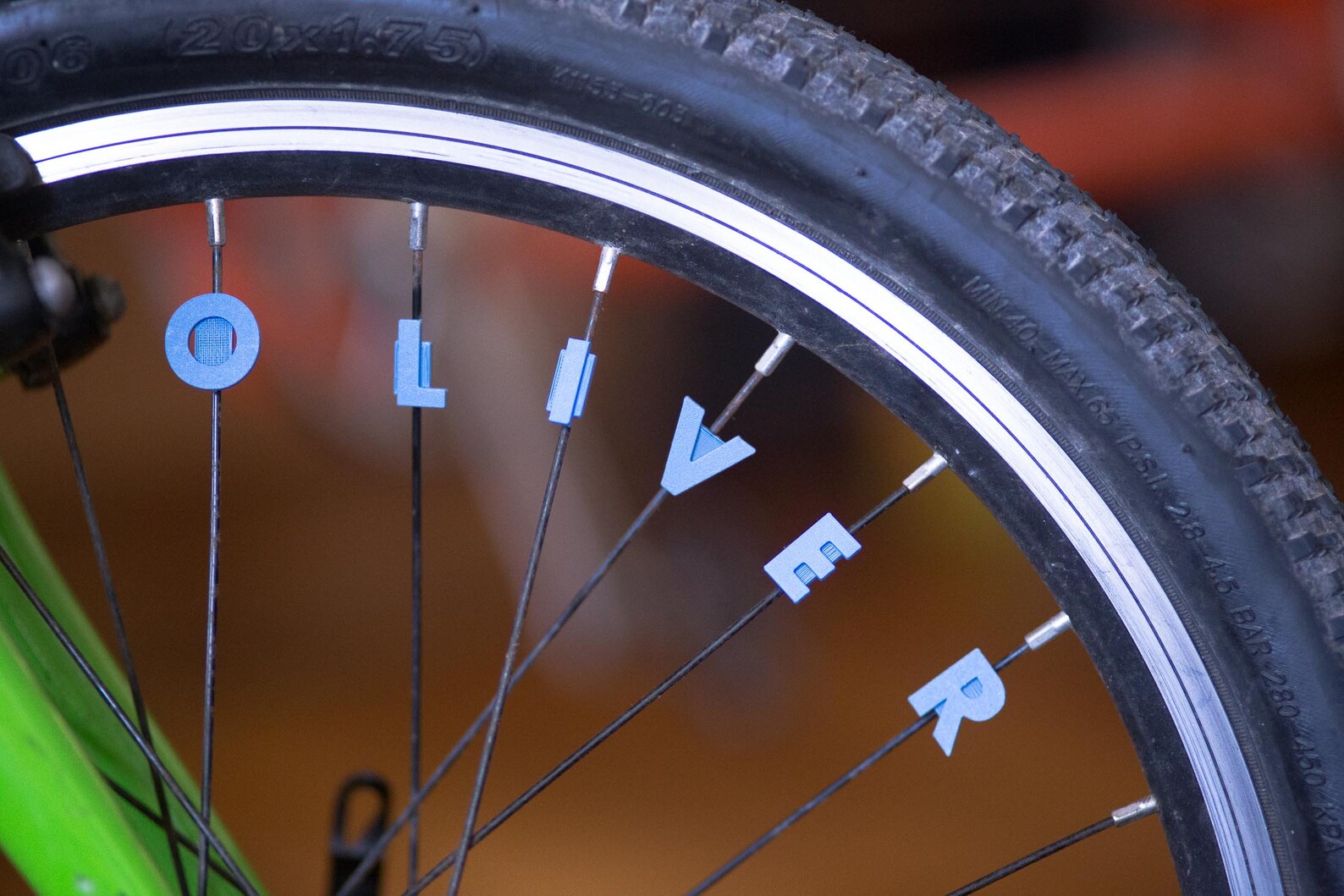 Bike Spoke Decoration Letters. 6 Letter Set. Fits on Bicycle Wheel ...