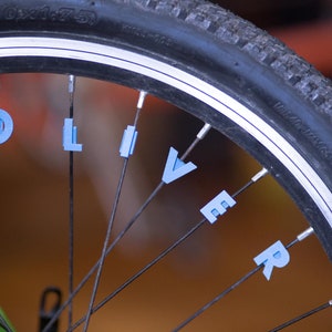 Bike Spoke Decoration Letters. 6 Letter Set. Fits on Bicycle Wheel ...