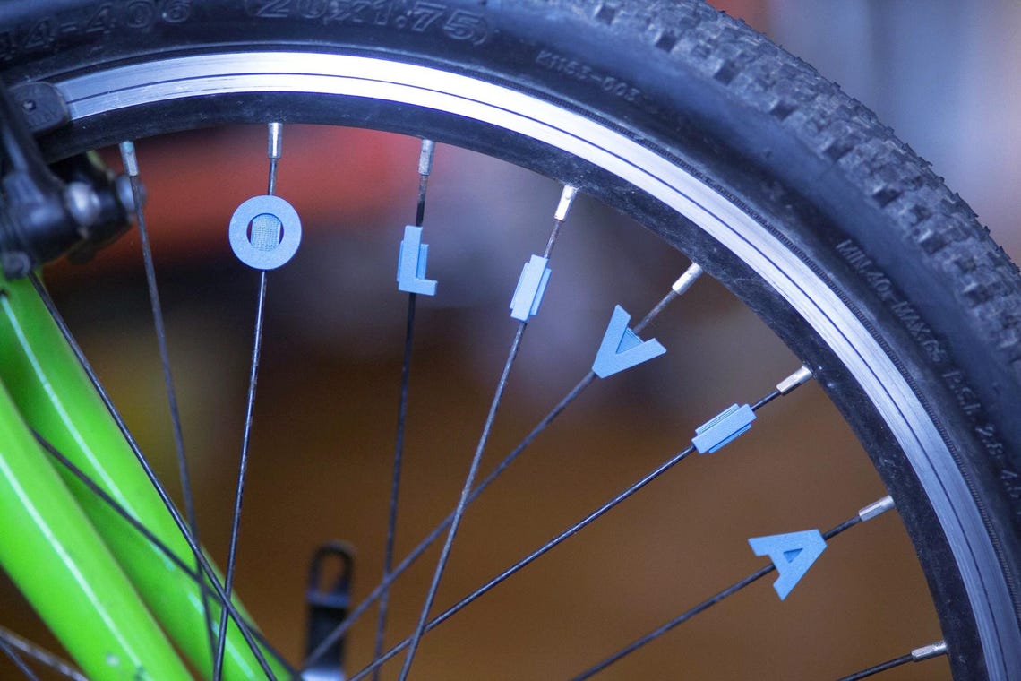 Bike Spoke Decoration Letters. 6 Letter Set. Fits on Bicycle Wheel ...