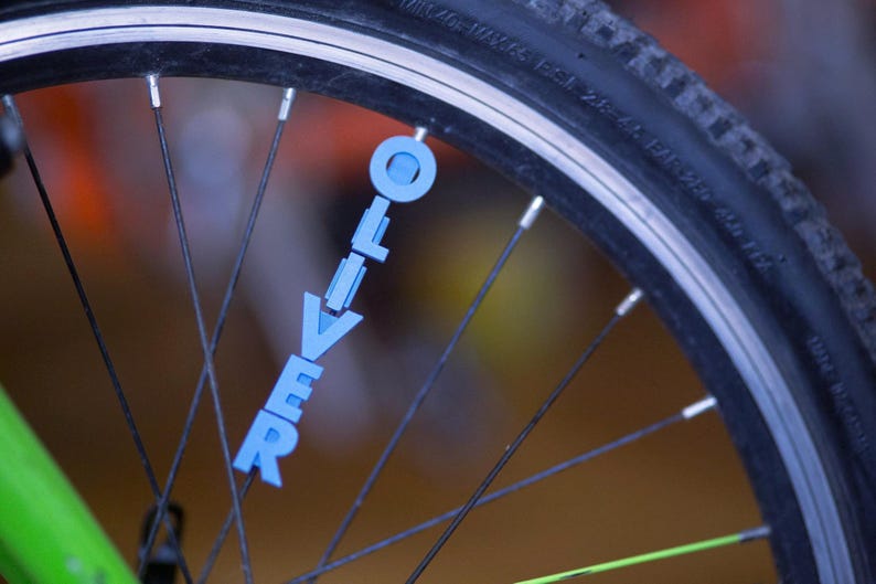 Bike Spoke Decoration Letters. 6 Letter Set. Fits on Bicycle Wheel ...