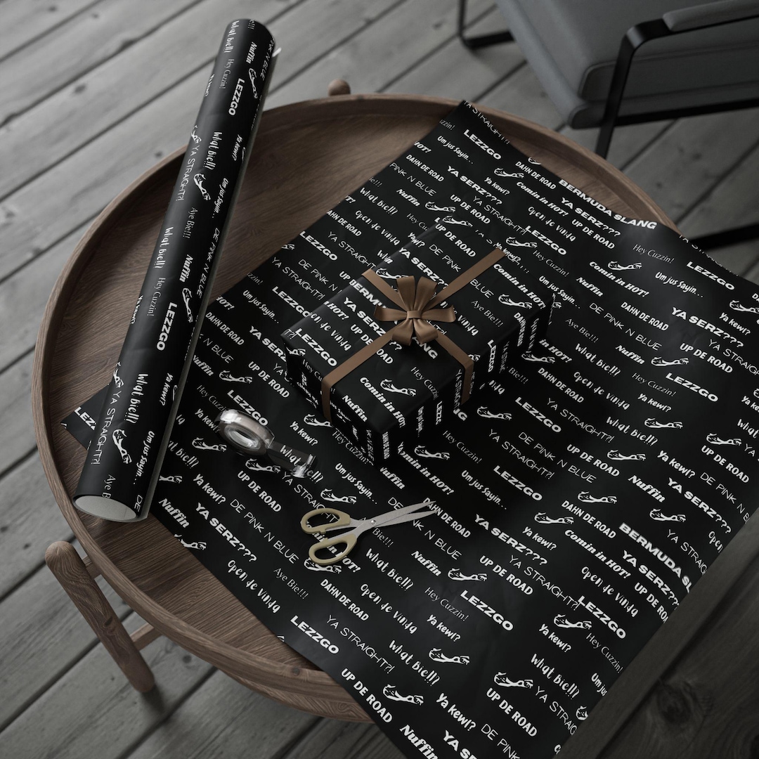 Bermuda Slang Wrapping Paper | Island Phrase Pattern - Etsy
